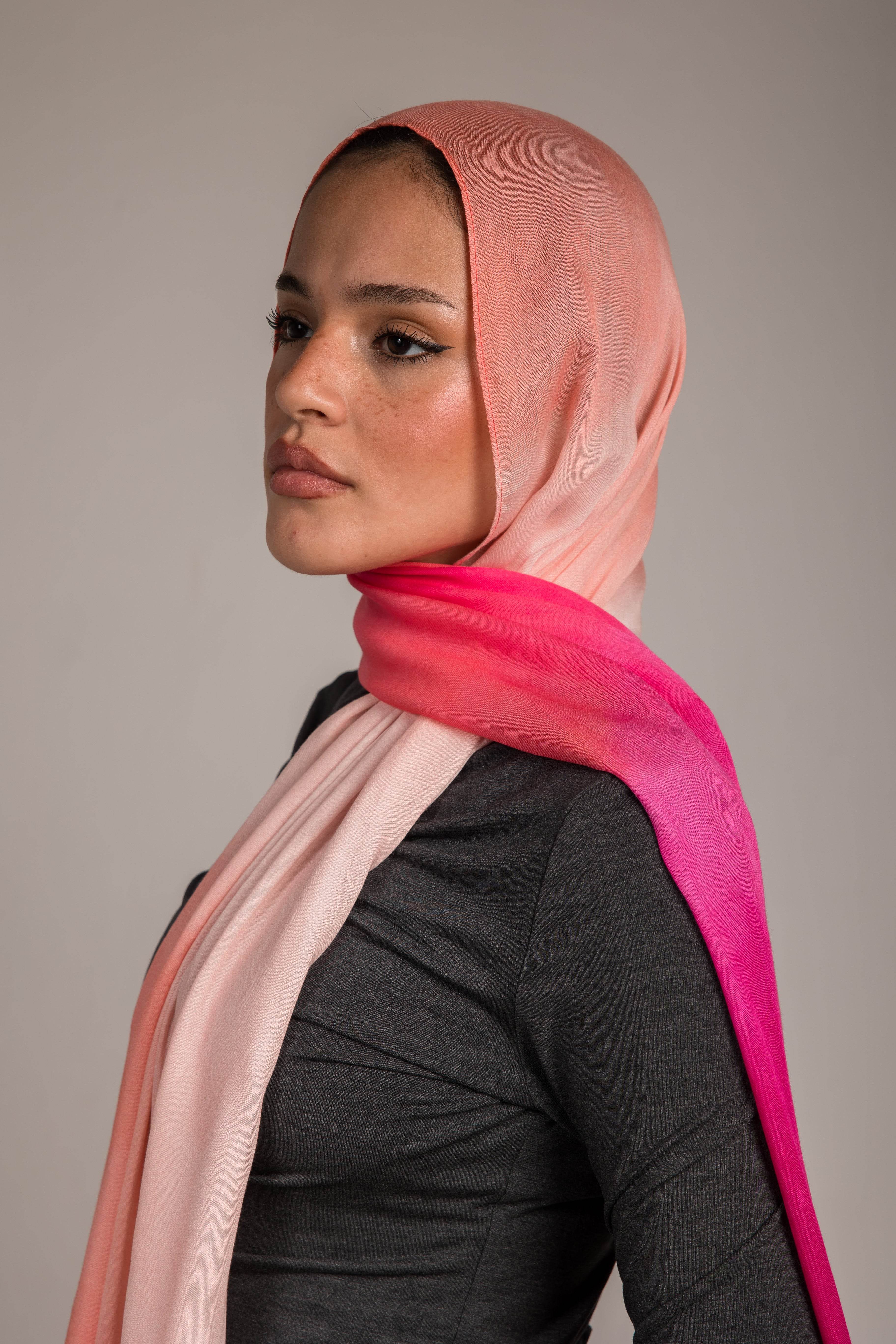 Worood Fuchsia Fusion Modal Scarf – Bright & Bold
