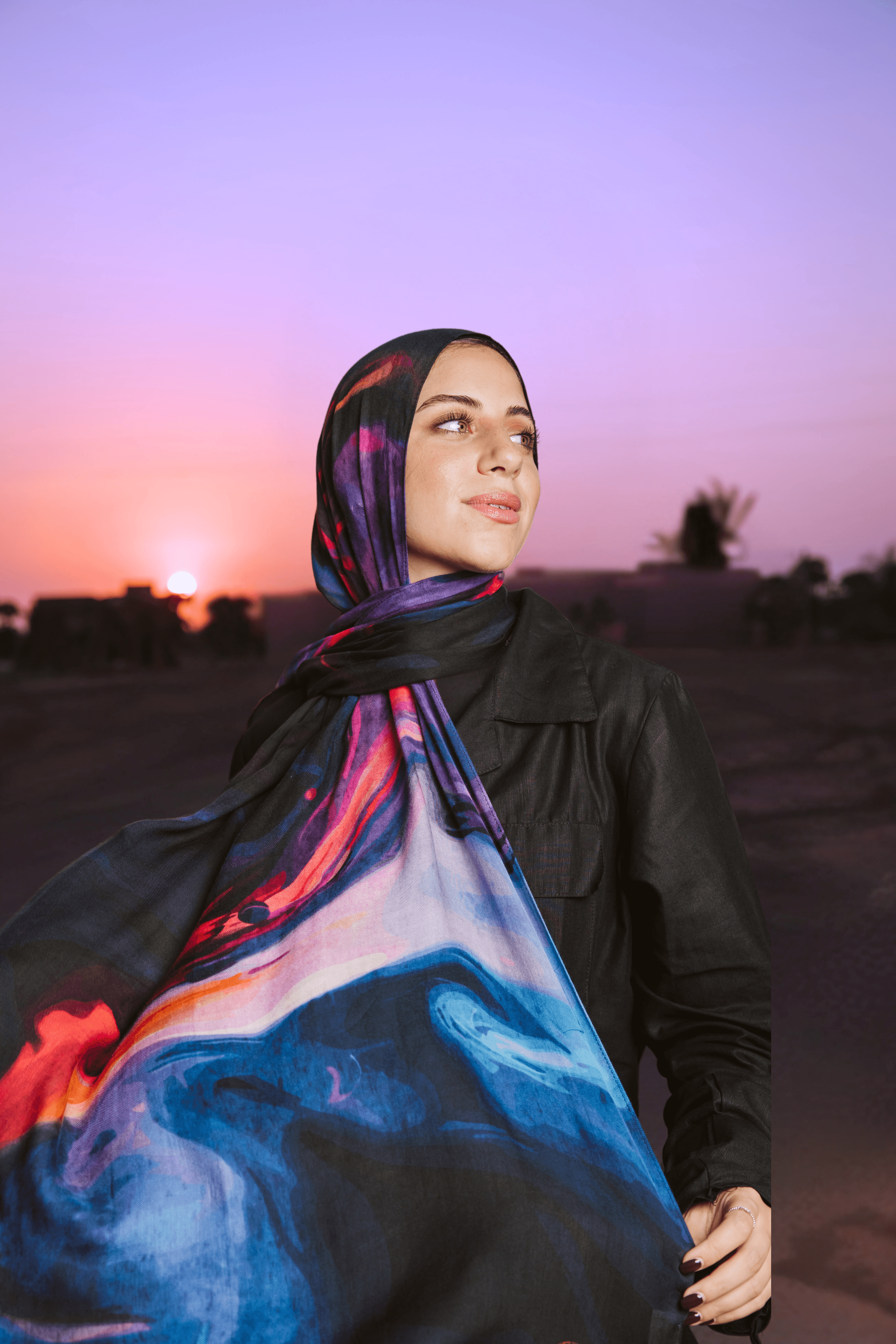 Worood Marble Muse Modal Scarf – Modern & Artistic
