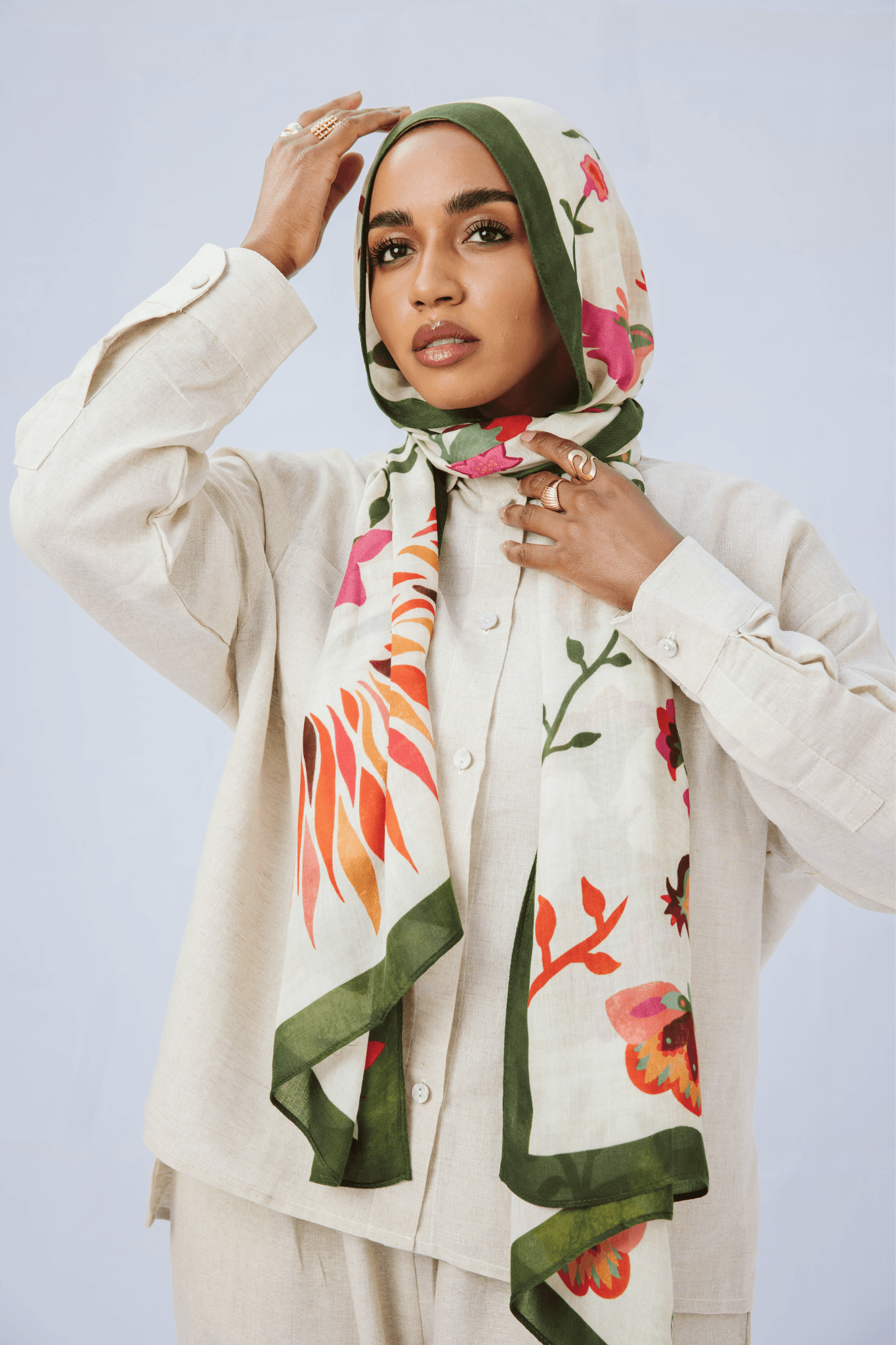 Worood Ruby Vines Modal Scarf – Rich & Elegant