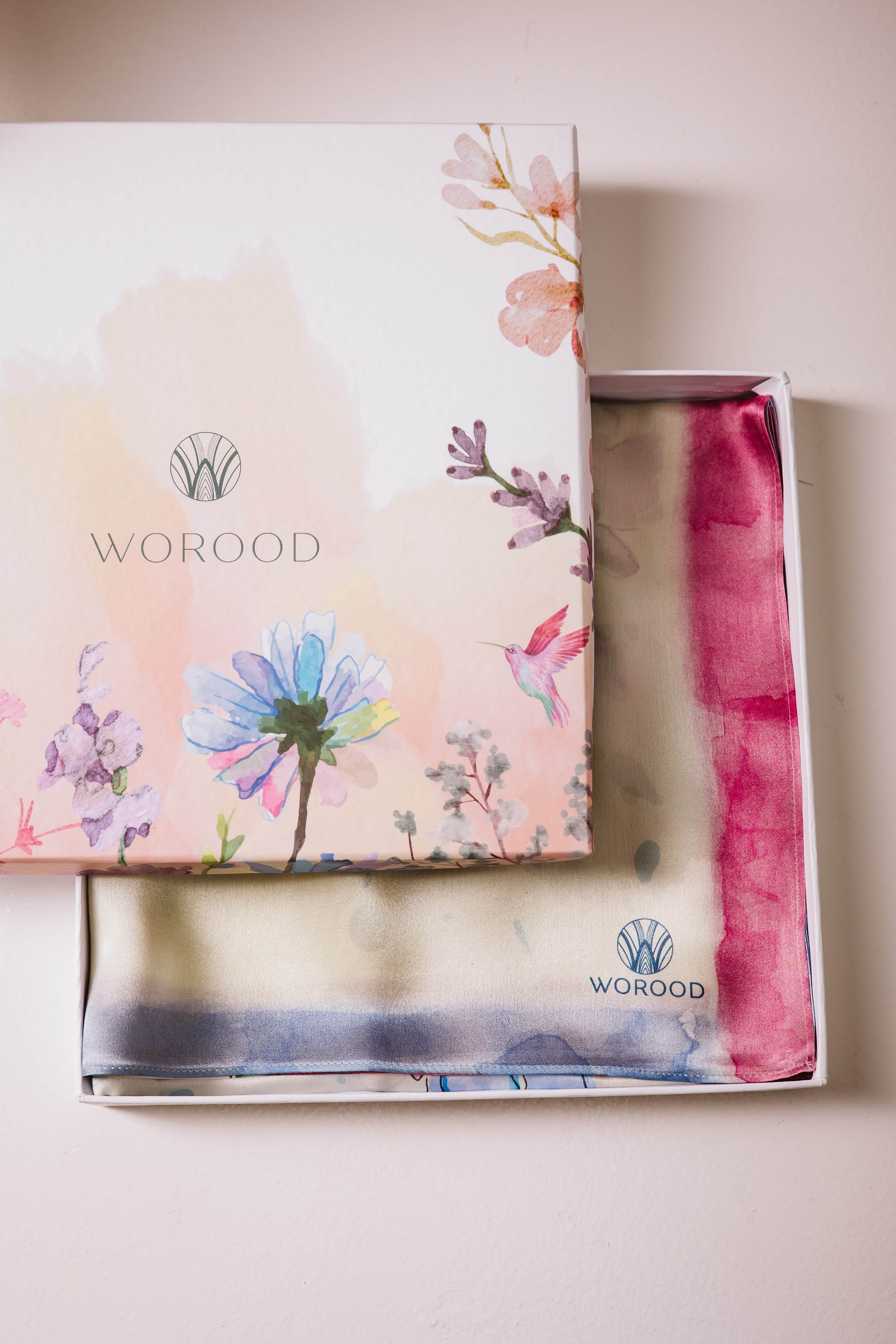 Worood Silken Flora Silk Scarf – Blooming & Graceful